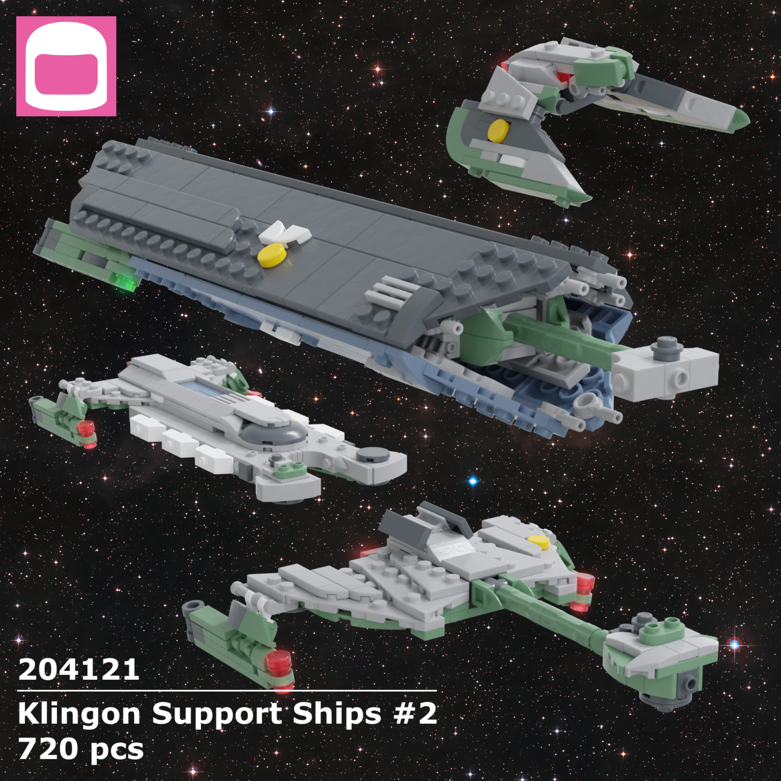 LEGO Klingon Support Ships #2 Instructions / Lilium Brick Yards